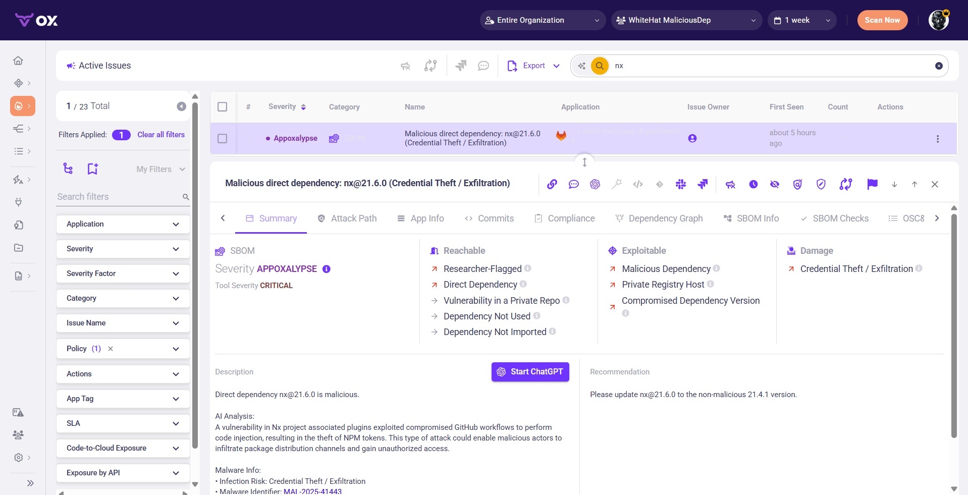 s1ngularity: The Nx Supply Chain Breach That Weaponized AI | OX Security