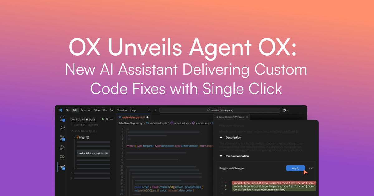 OX Unveils Agent OX: New AI Assistant Delivering Custom Code Fixes with Single Click | OX ...